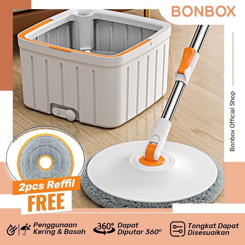 Jual Bonbox Mop 2-in-1 Pel Lantai Bersih 360 Derajat Efisien Serat Pel Nano Tebal Pemakaian ...