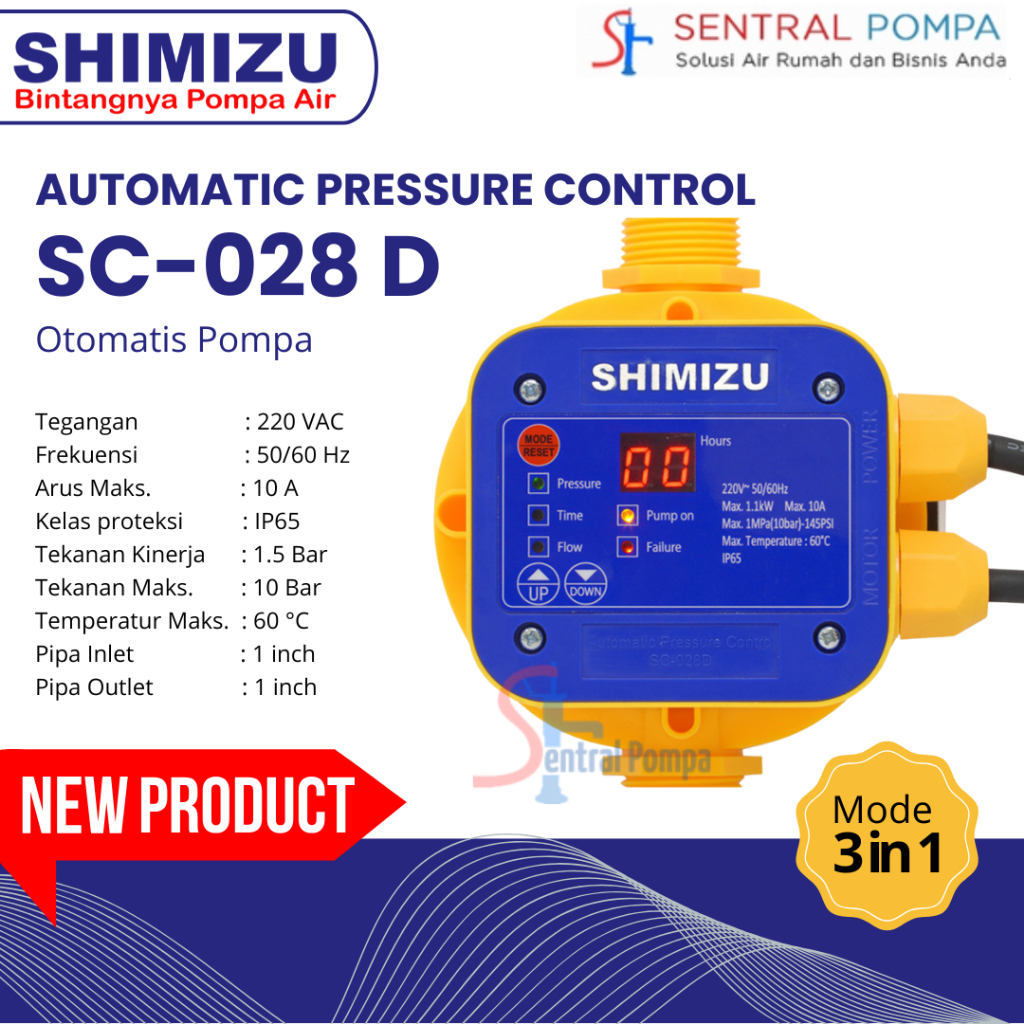 Jual Shimizu SC-028D Automatic Pressure Control / APC Shimizu SC 028 D Alat Otomatis Pompa ...