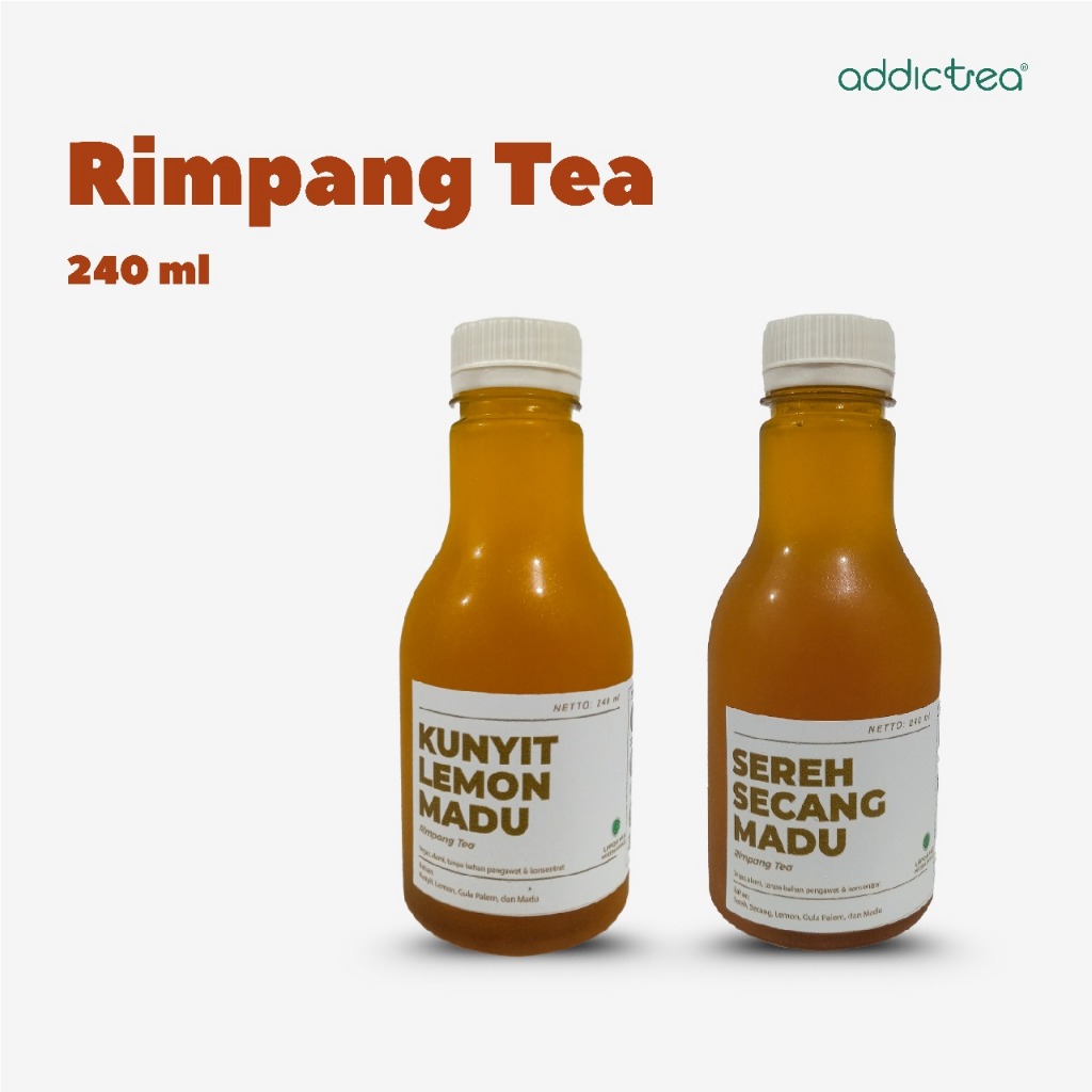 Jual Addictea Jamu Rimpang Minuman Botol Kekinian (kunyit,sereh,secang ...