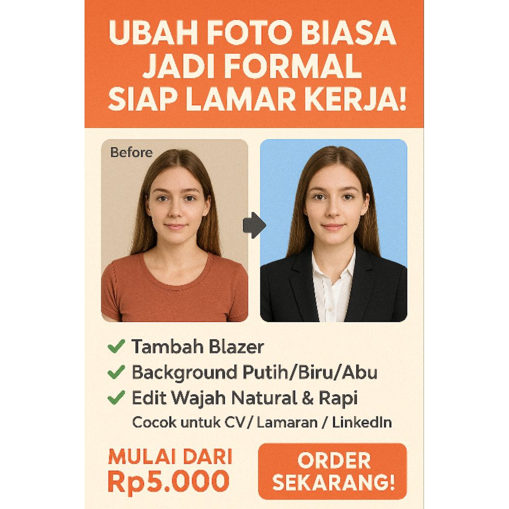 Jual Jasa Edit Foto - Pas Foto CV - Tambah Jilbab - Jas - Ubah ke Full ...
