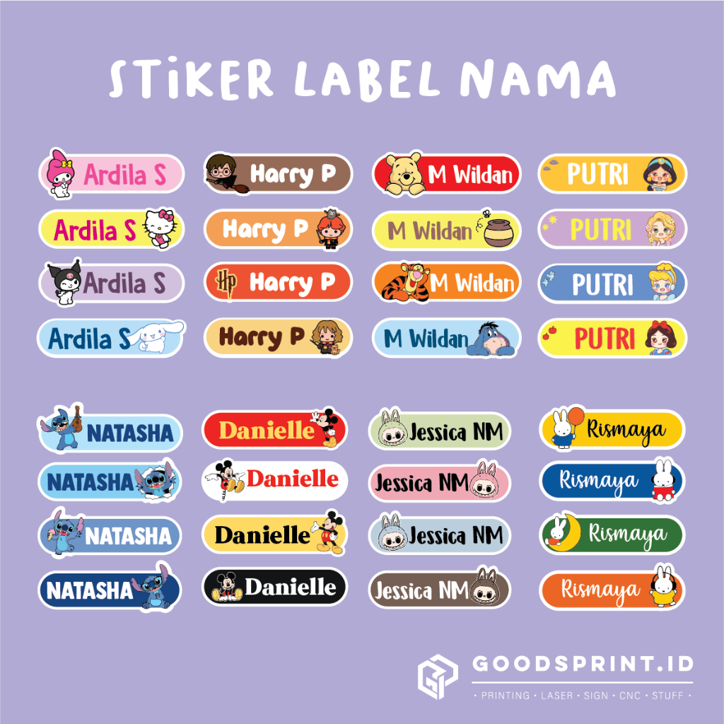 Jual STIKER LABEL NAMA ANAK CUSTOM WATERPROOF LABEL NAMA CUSTOM ...