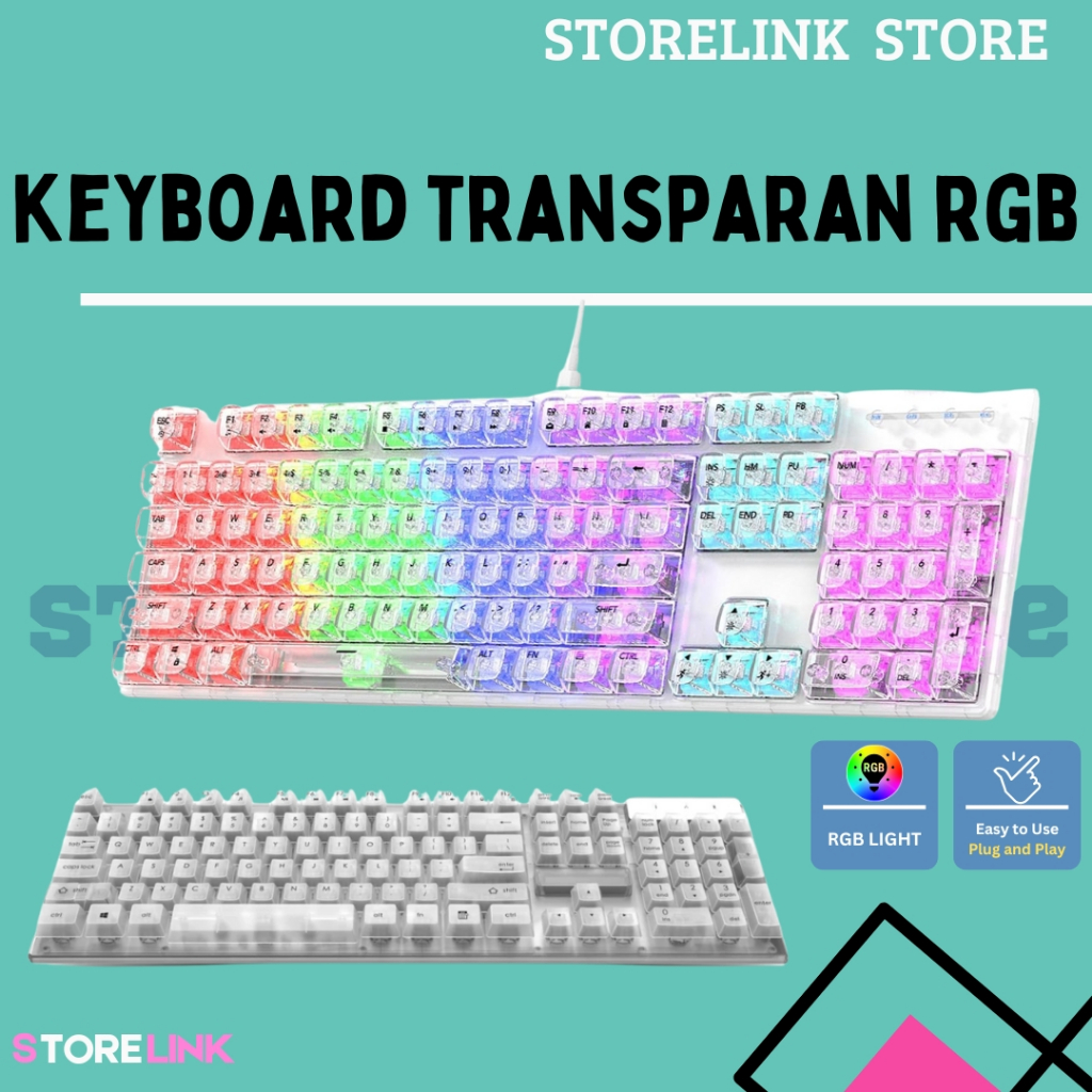 Jual Keyboard Gaming Keyboard Nirkabel dengan Lampu RGB Cahaya ...
