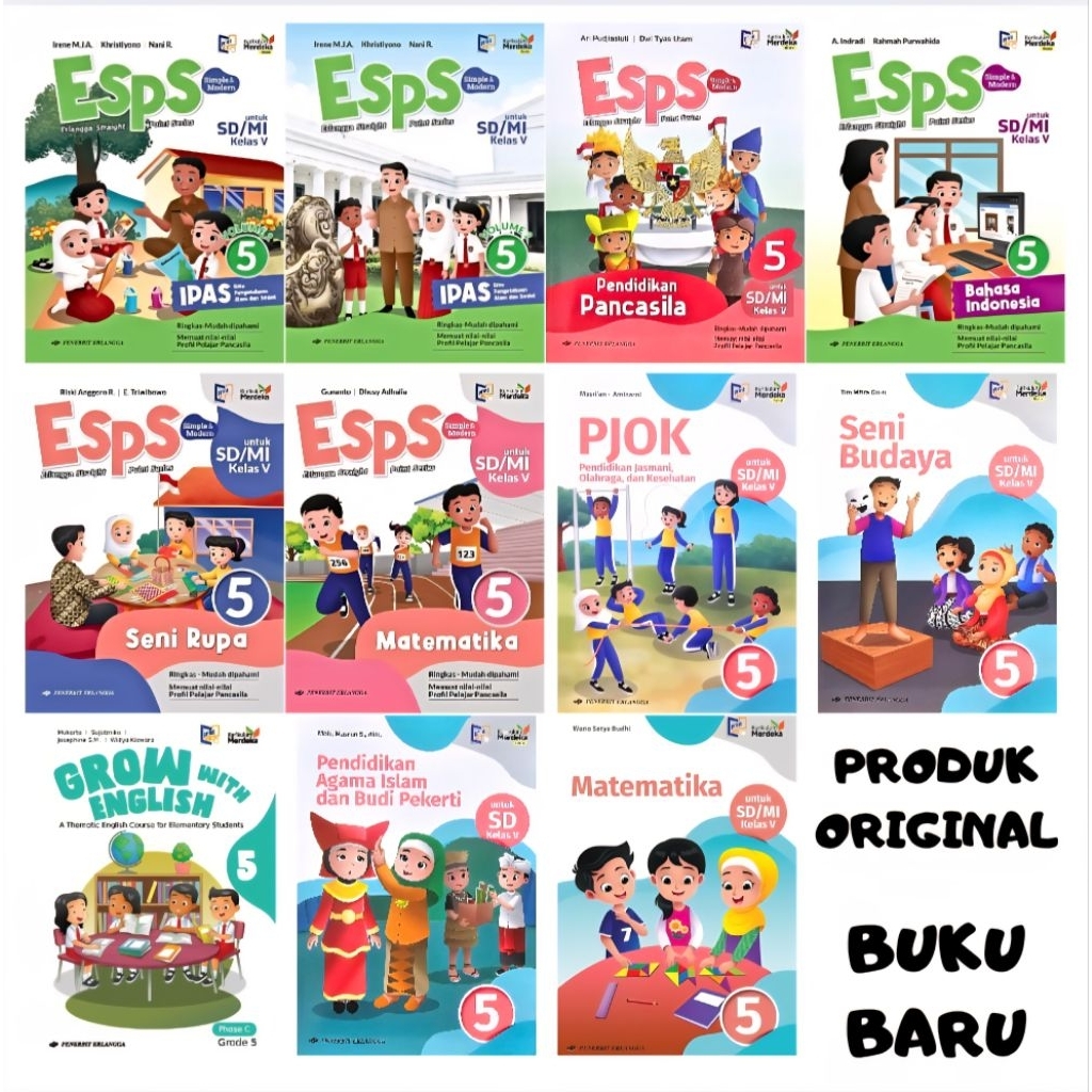 Jual BUKU PAKET SD/MI KELAS 5 PENERBIT ERLANGGA KURIKULUM MERDEKA KM - BUKU PELAJARAN ESPS ...