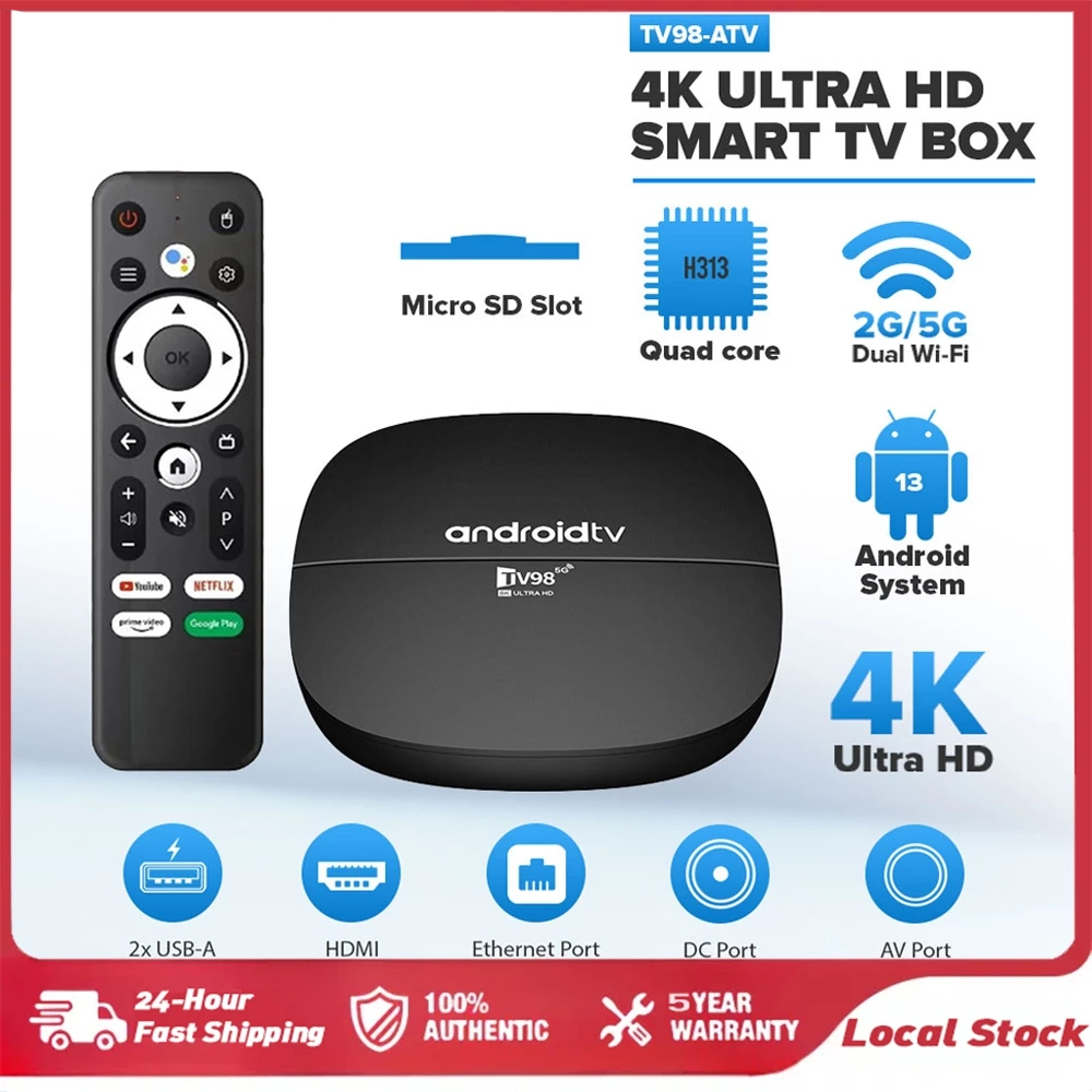 Jual 2025 TV98 ATV Android TV BOX 16-256GB T99 MAX ATV HD 8K H313 Quad ...