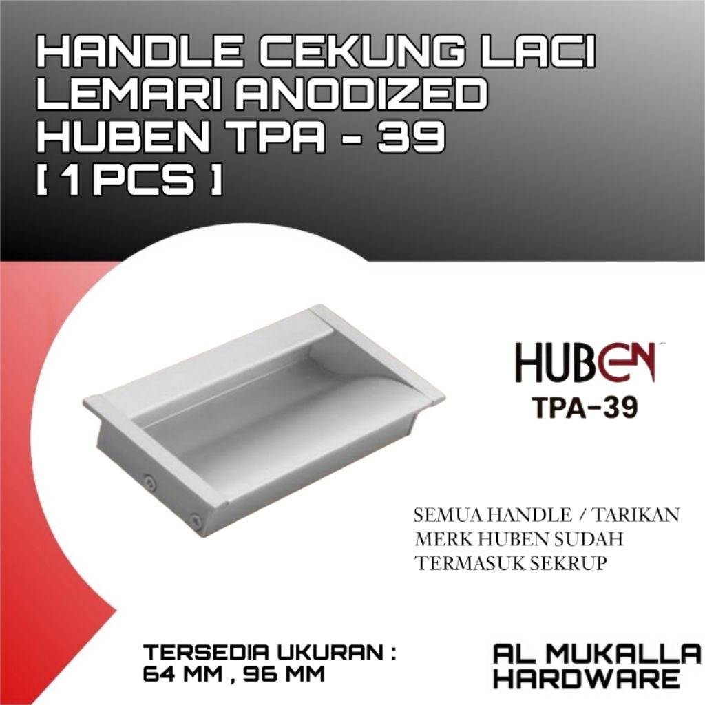 Jual TPA - 39 Huben | Handle Cekung Tanam Alumunium Anodized Huben ...