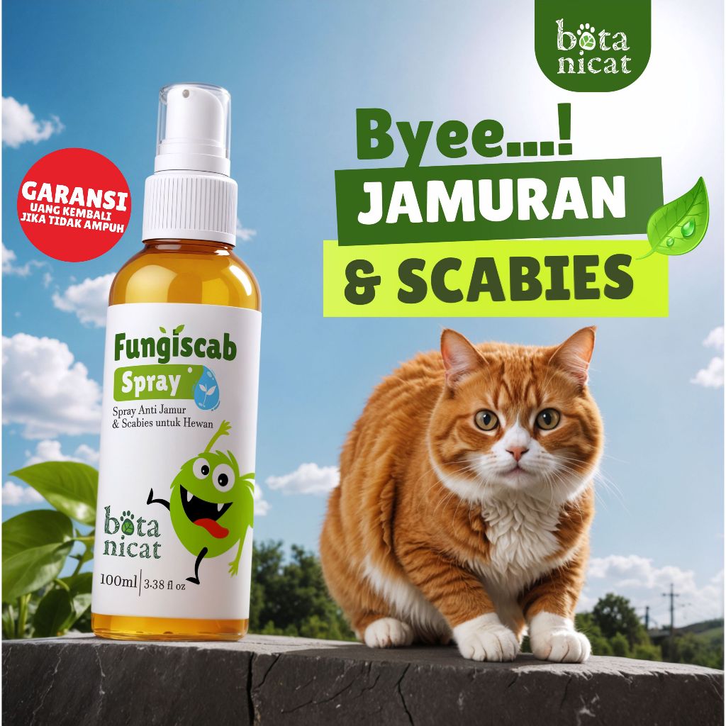 Jual BOTANICAT Spray Obat Kucing Anti Jamur Scabies Kulit Gatal Infeksi ...