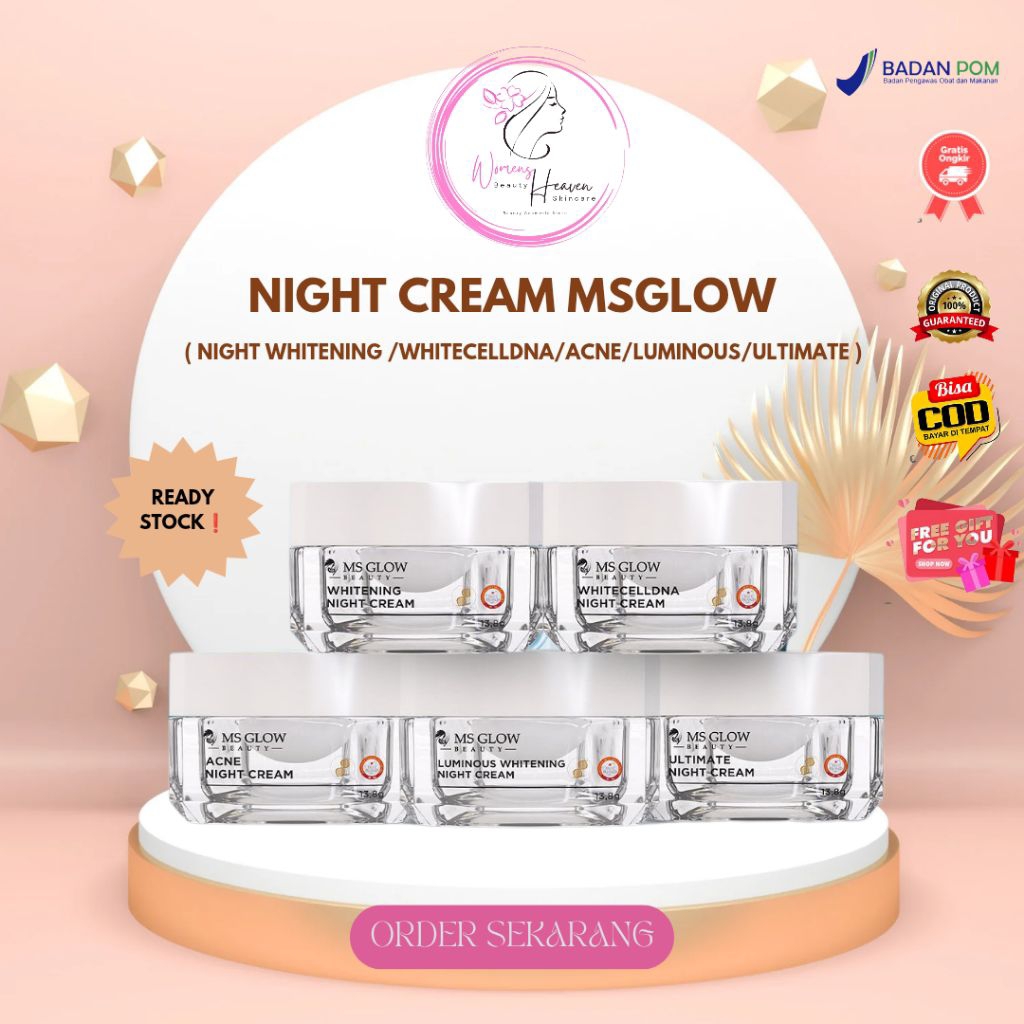 Jual READY NIGHT CREAM MSGLOW/CREAM MALAM MSGLOW/NIGHTCREAM ACNE ...