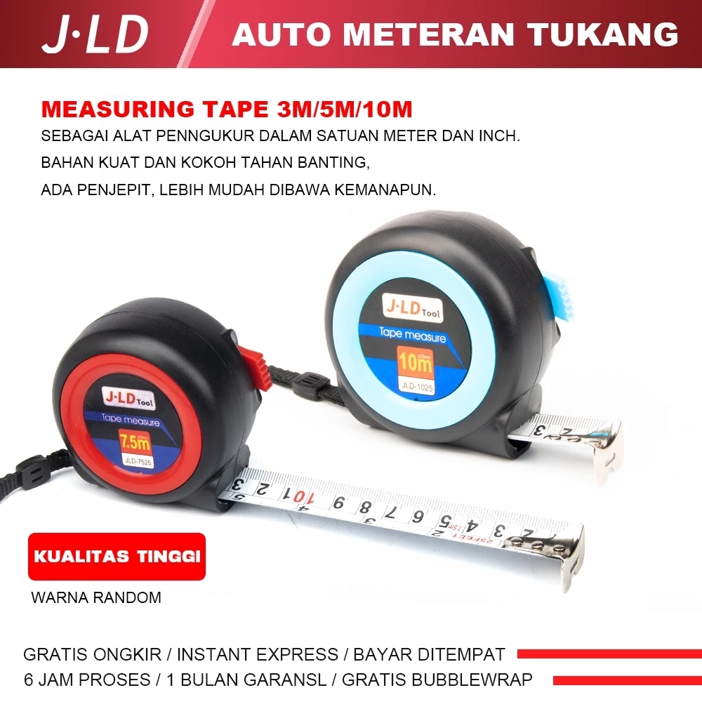 Jual JLD Measuring Tape Meteran Tukang Measuring Tape Meteran Tukang Pengerjaan Kayu Multi ...