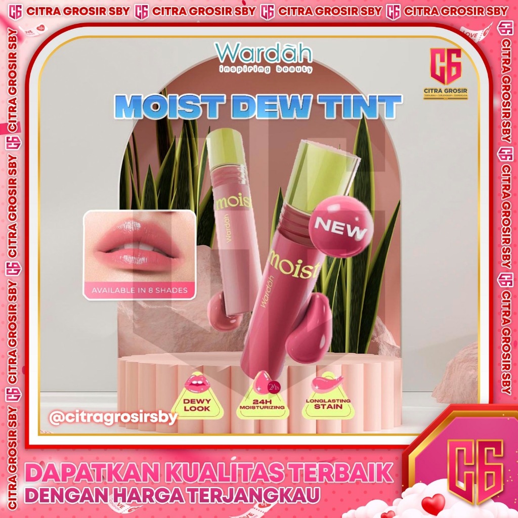 Jual WARDAH Moist Dew Tint Original Series 3g || Rosemilk Parfait ...