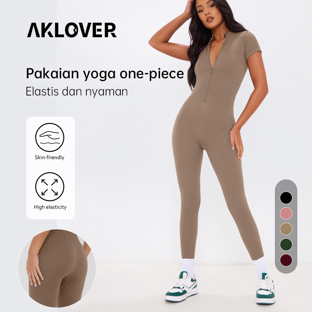 Jual AKLOVER Jumpsuit Olahraga Setelan Jumper Booty wanita olahraga gym ...