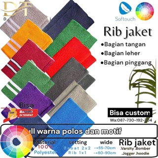 Jual kain rib/bur 1x1 babat 2x2 warna polos dan garis salur Polyester ...