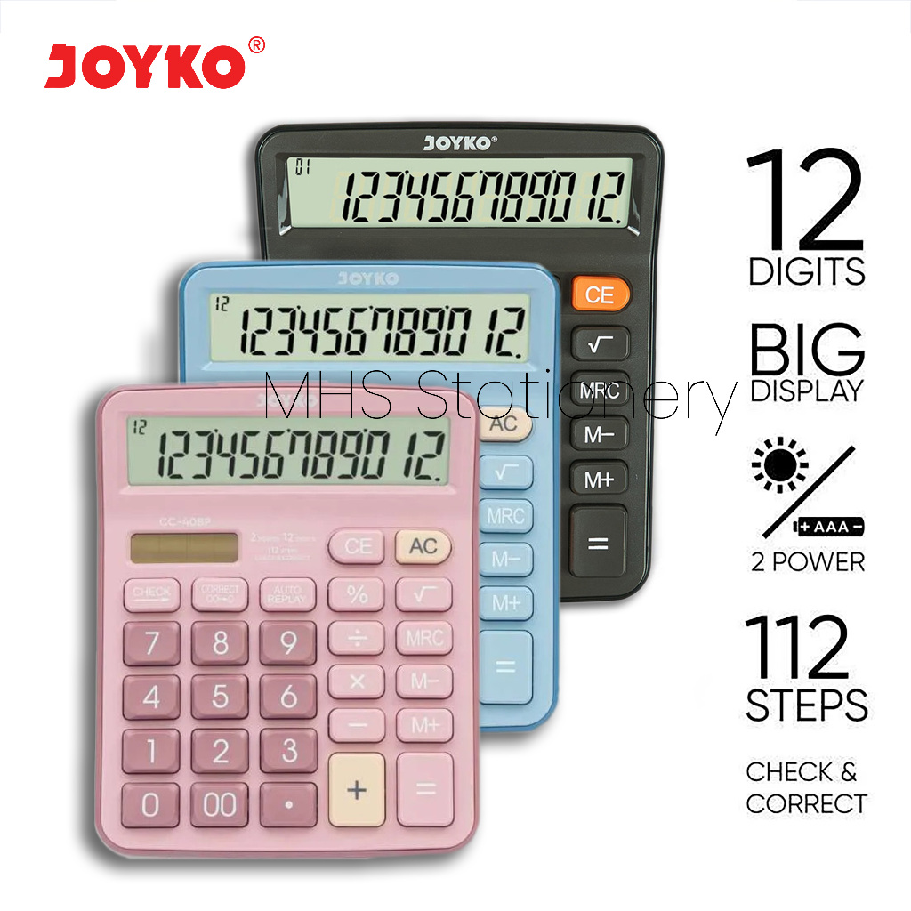 Jual Joyko CC-40 CC-40BP Calculator Kalkulator 12 Digits Check Correct ...