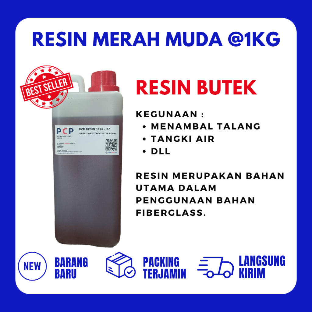 Jual resin fiber kapal 1 KG - resin fiberglass merah butek - lem fiber ...