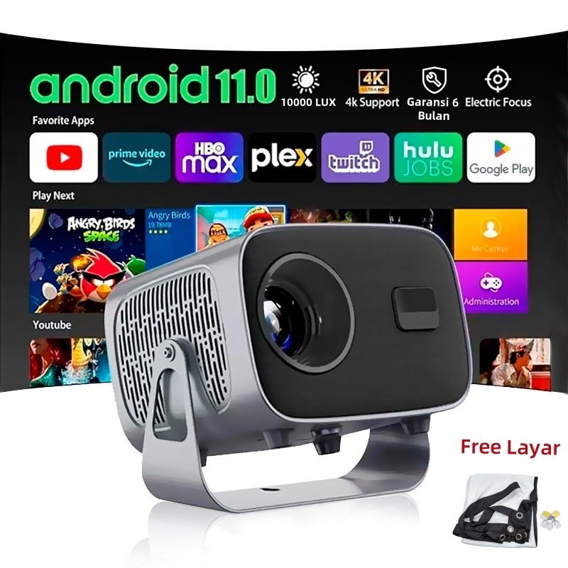 Jual K1Pro Proyektor Android 200ANSI 1080P Proyektor Android 11 With ...