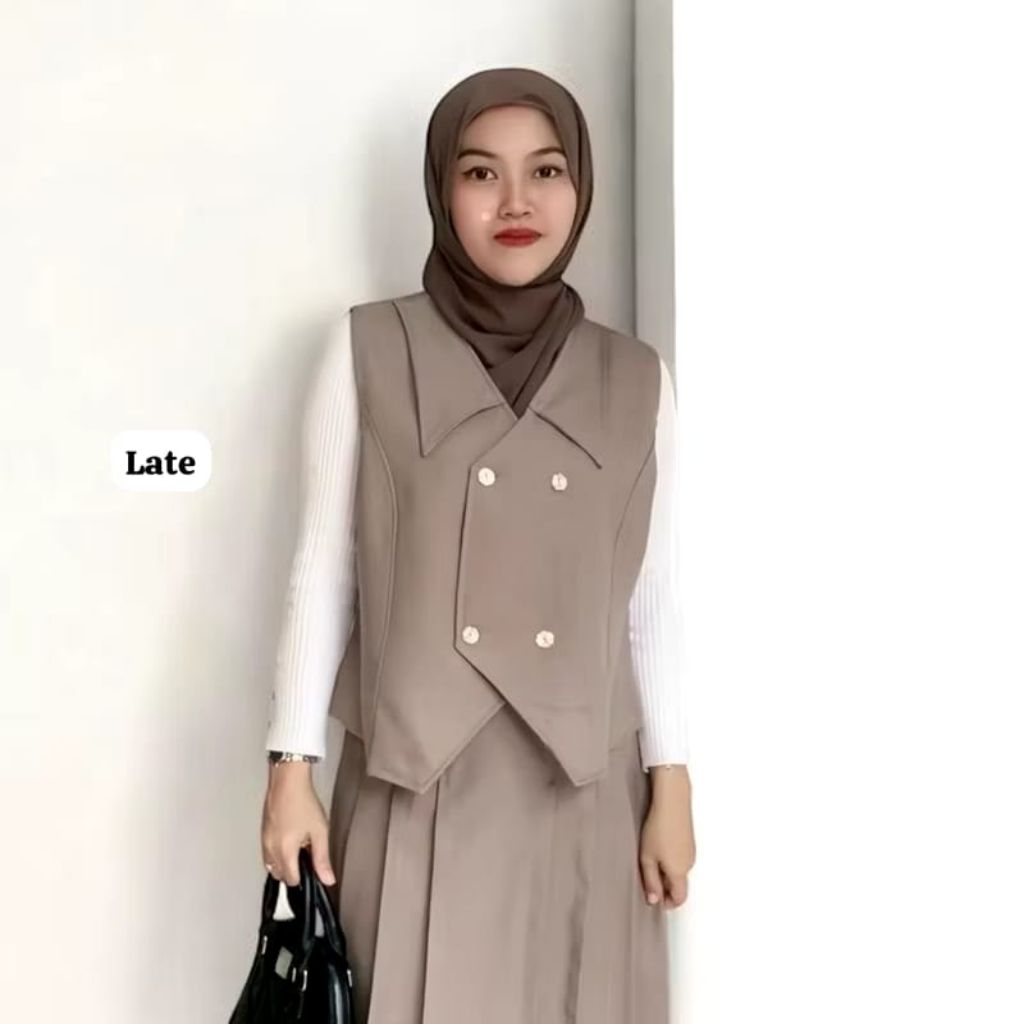 Jual FREE BELT_Setelan Wanita_Vest Plus Rok_One Set_Laidy Skirt Korean ...