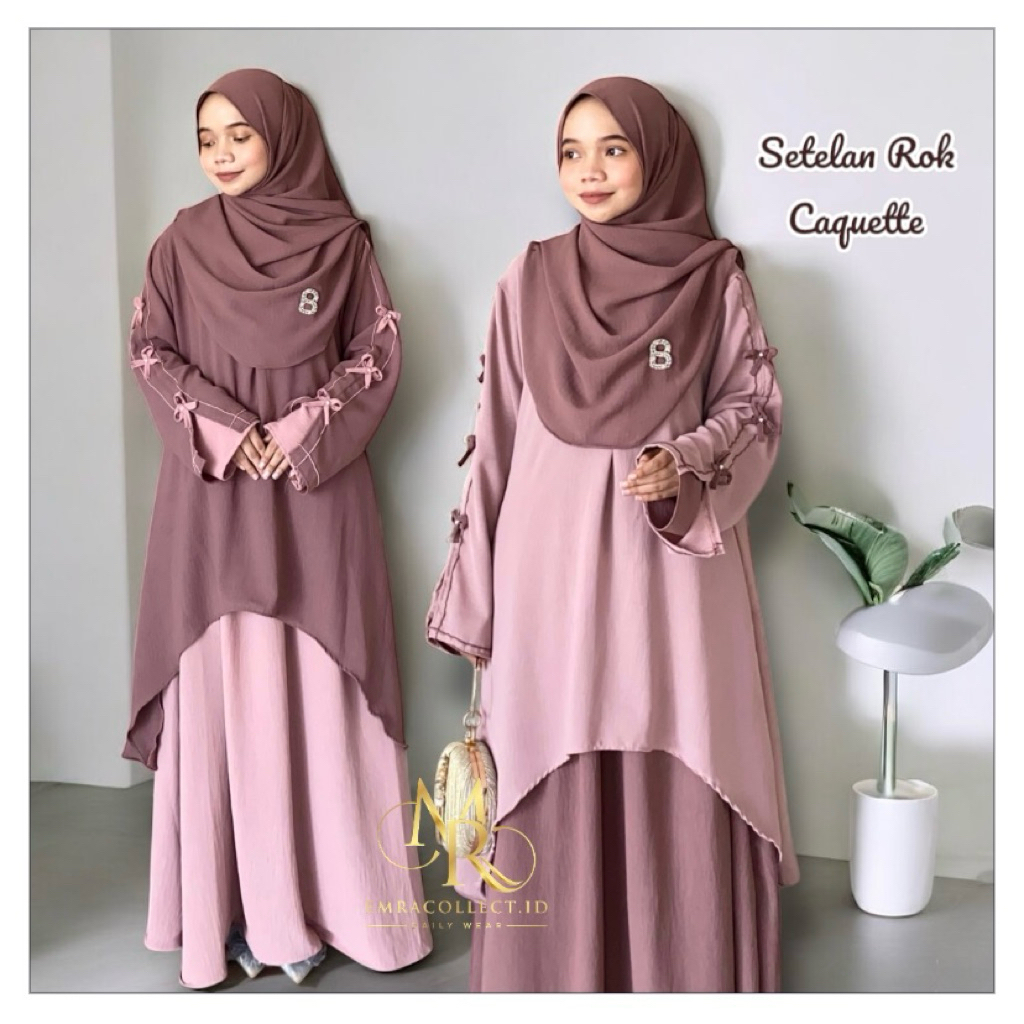 Jual Setelan Baju Rok Hijab Pasmina Syar’i Wanita Kekinian LD 115 ...