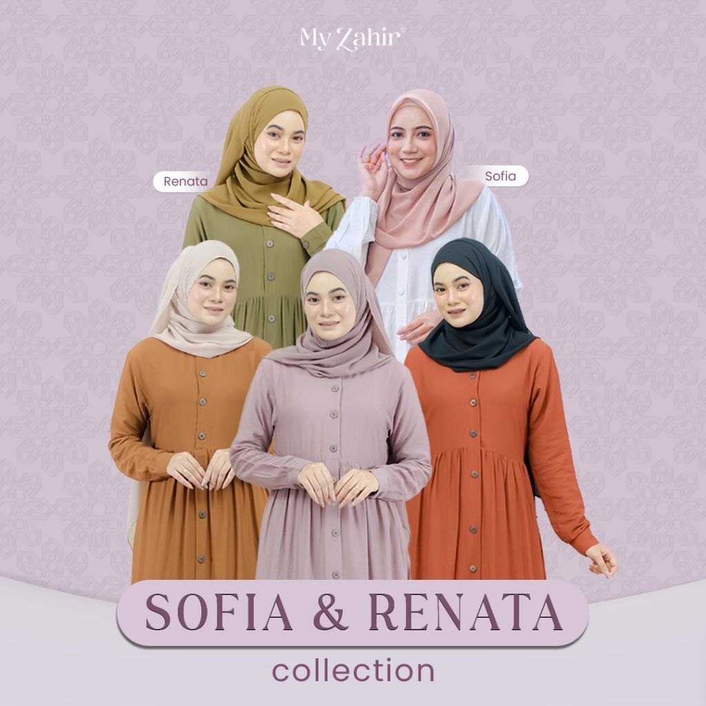 Jual My Zahir Renata dan Sofia Dress Gamis Polos Busui Friendly Bahan Polo Linen Size M-XXL ...