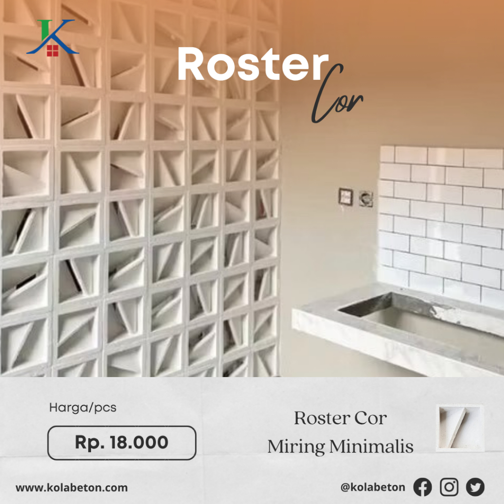 Jual [Beton Kita] Roster Cor Casting Motif Miring Minimalis - 20 x 20 ...