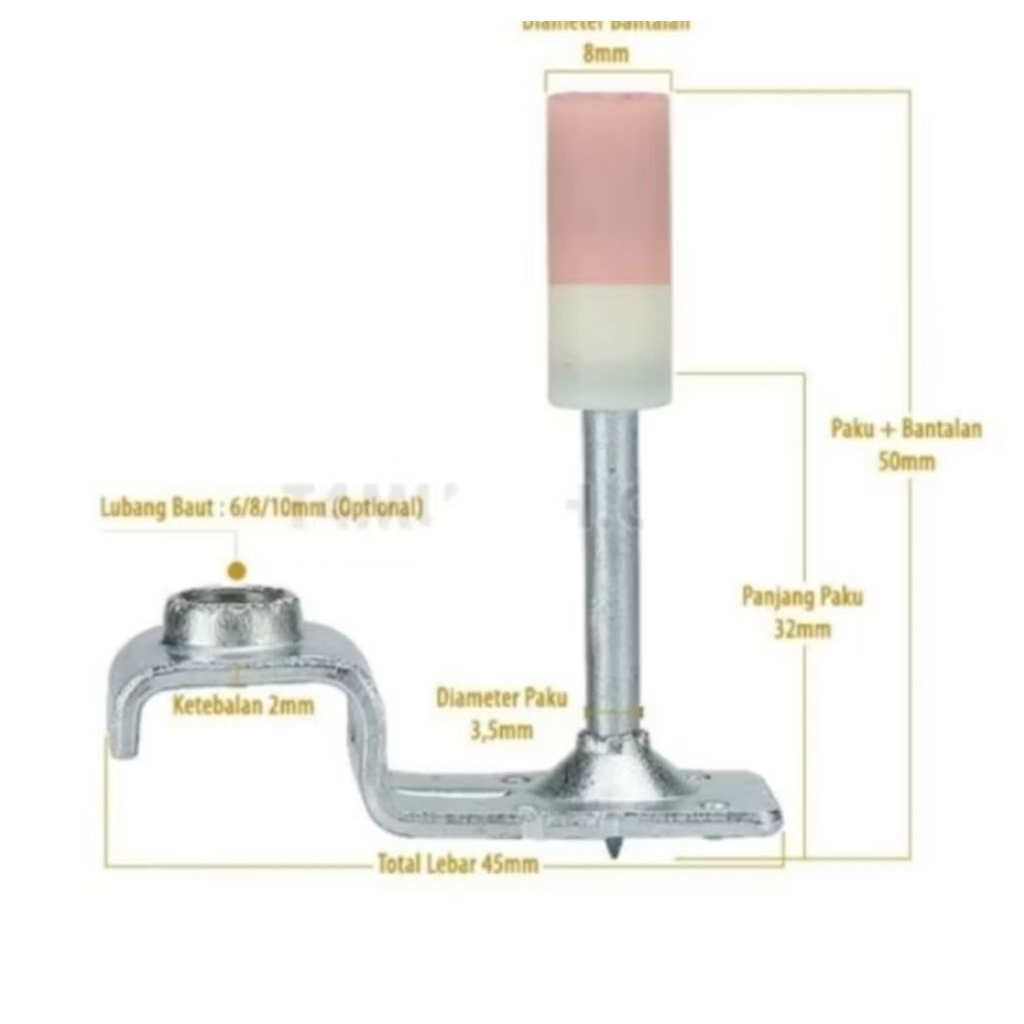 Jual Paku Tembak Besi Beton Stamset Ramset M8 Panjang 3cm | Shopee ...