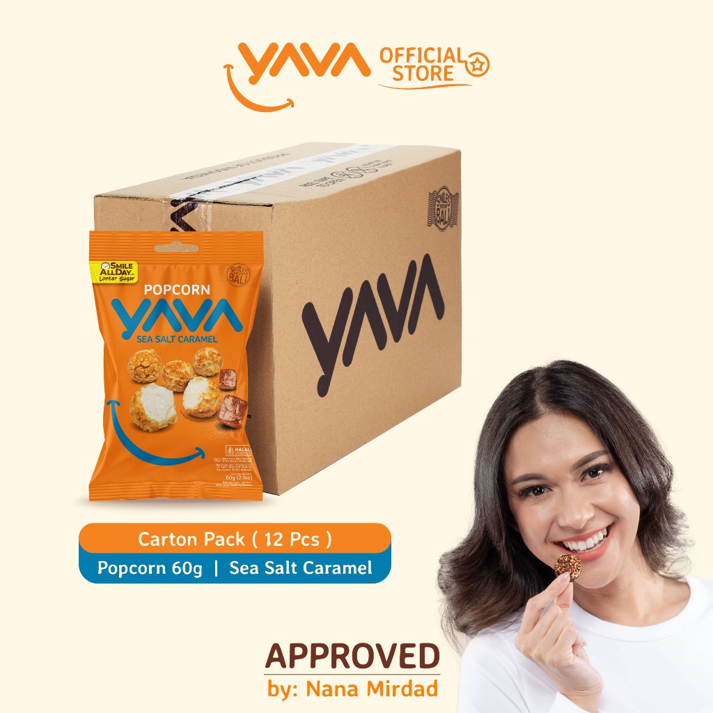 Jual YAVA Carton Pack Popcorn Sea Salt Caramel ( 12 x 60g ) | Shopee ...