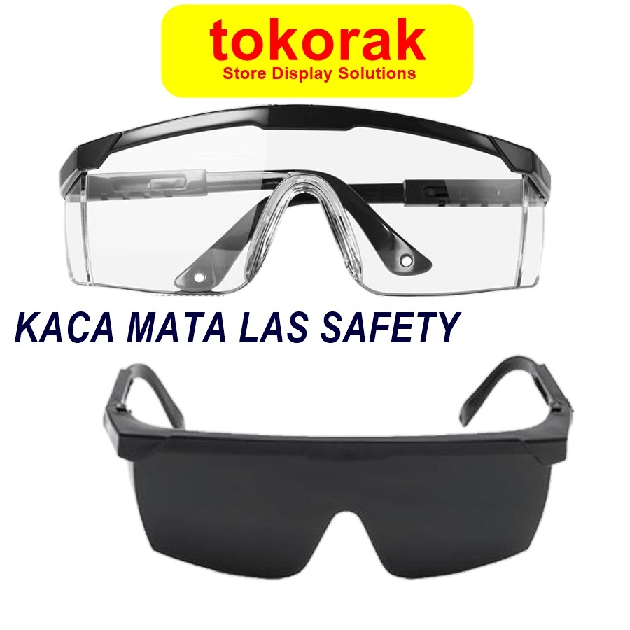 Jual KACA MATA LAS KACAMATA SAFETY UV GLASSES HITAM KACAMATA GURINDA KACA MATA GERINDA CLEAR ...