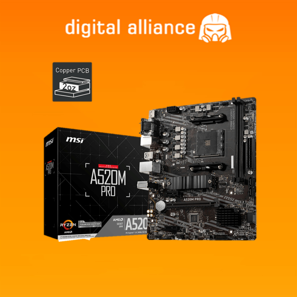 Jual MSI MOTHERBOARD MATX A520M PRO DDR4 AM4 AMD 3 YEAR WARRANTY | Shopee Indonesia