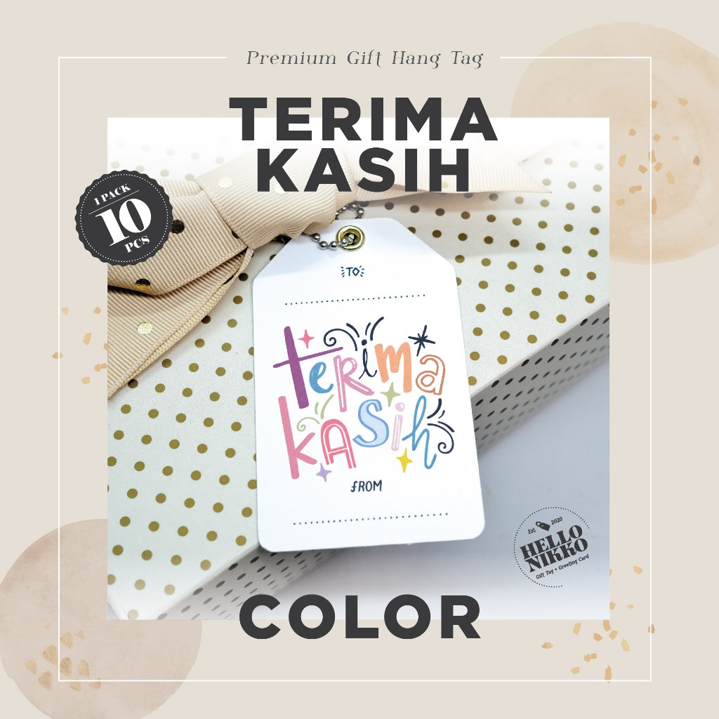 Jual Terima Kasih Gift Hang Tag Color Hampers ulang tahun kartu ucapan ...