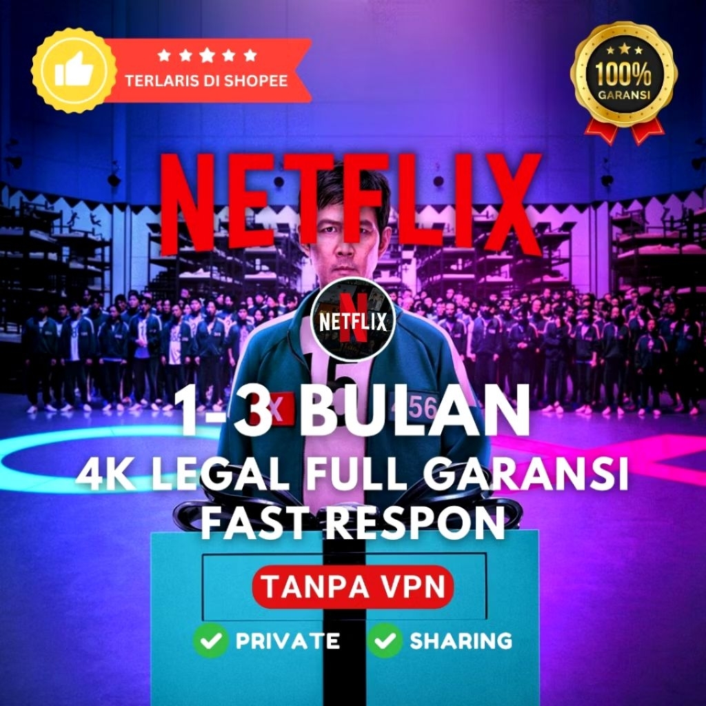 Jual NETFLXXX PREMIUM 1 BULAN GARANSI 4K TANPA VPN ANTI ON HOLD | Shopee Indonesia