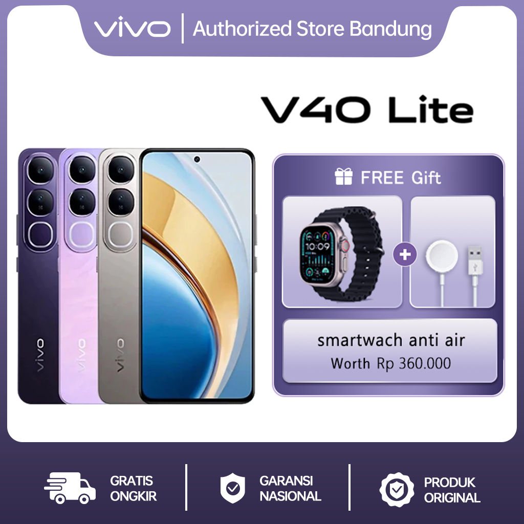 Jual Vivo V40 Lite AI Aura Light 80 Watt Flashcharge, 32MP Front Camera ...