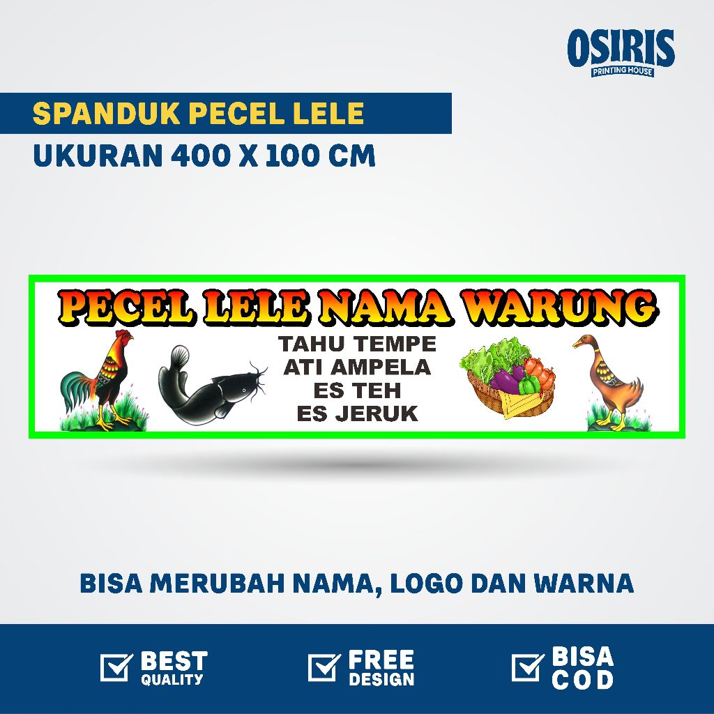 Jual CETAK SPANDUK/BANNER PECEL LELE - UKURAN 400 X 100 CM | Shopee ...