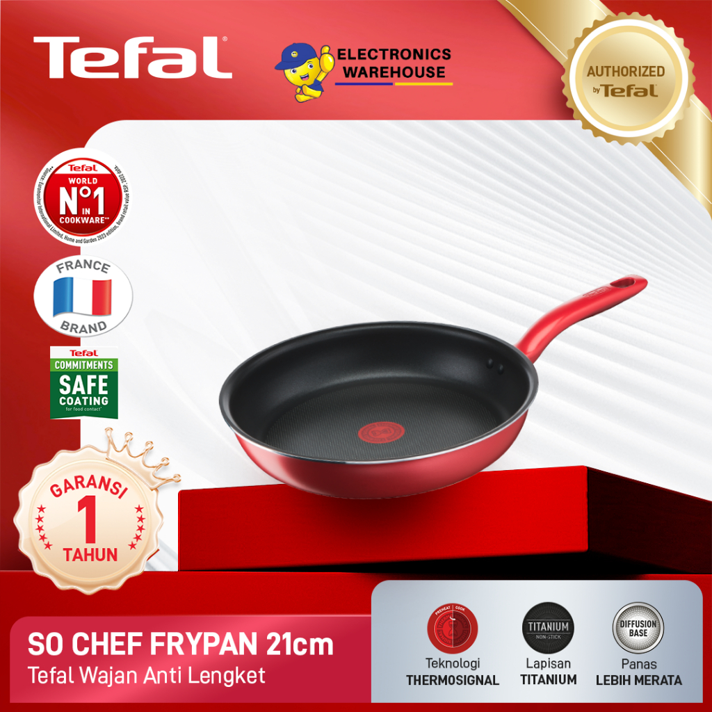 Jual Tefal Wajan Induksi Penggorengan Anti Lengket So Chef Frypan 21cm Pan | Shopee Indonesia