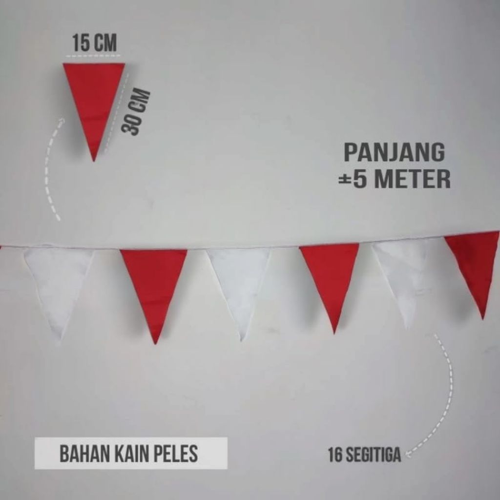 Jual bendera segitiga merah putih ( renteng rawis ) | Shopee Indonesia