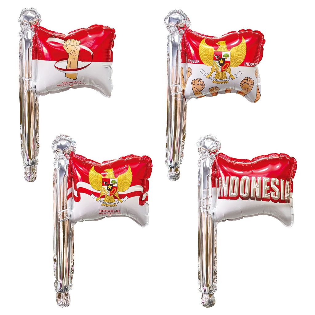 Jual [ Pack isi 50 ] Pentungan Balon Merah Putih Balon Foil Bendera ...