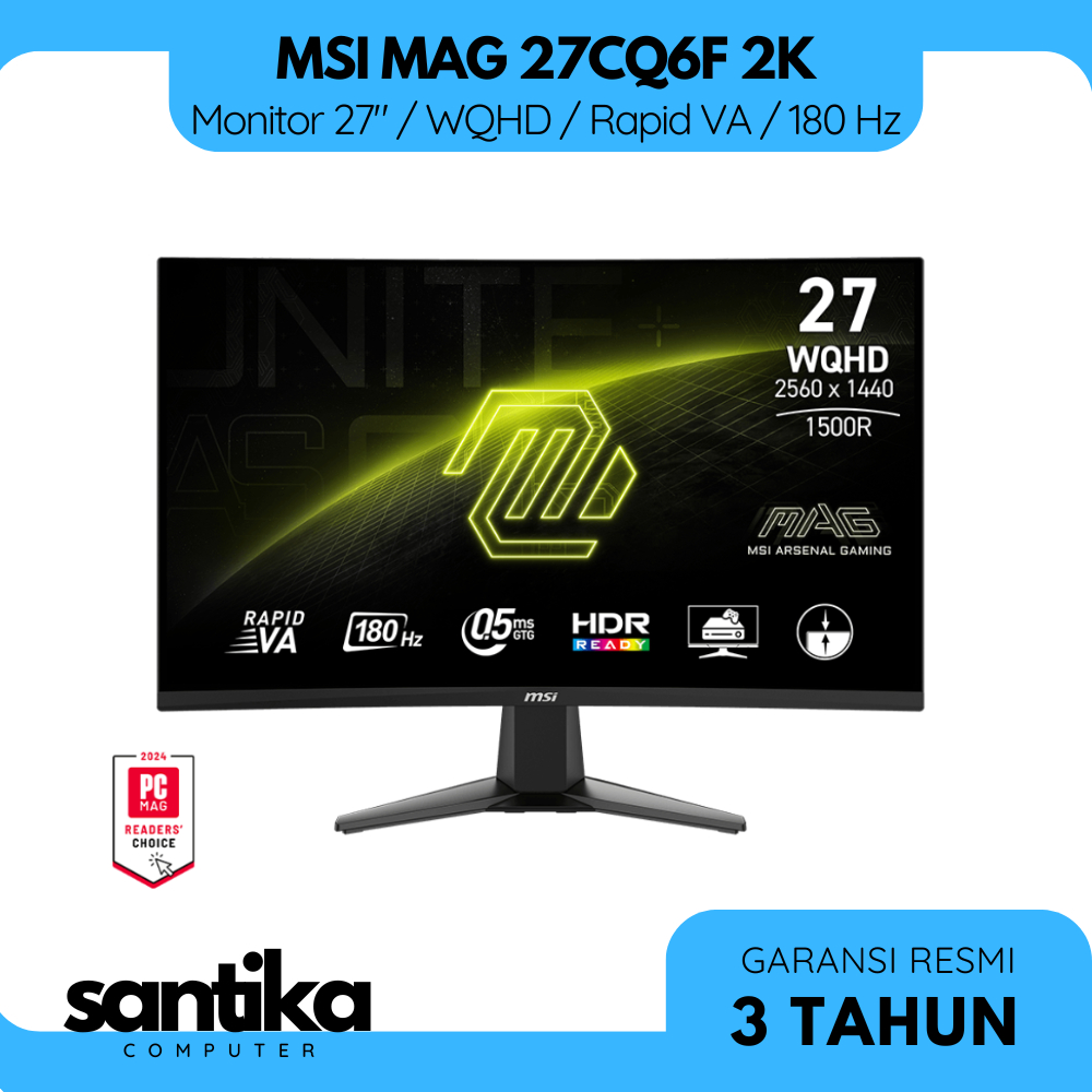 Jual MSI Monitor Gaming 27 Inc MAG 27CQ6F 2K WQHD - Rapid VA 180Hz ...