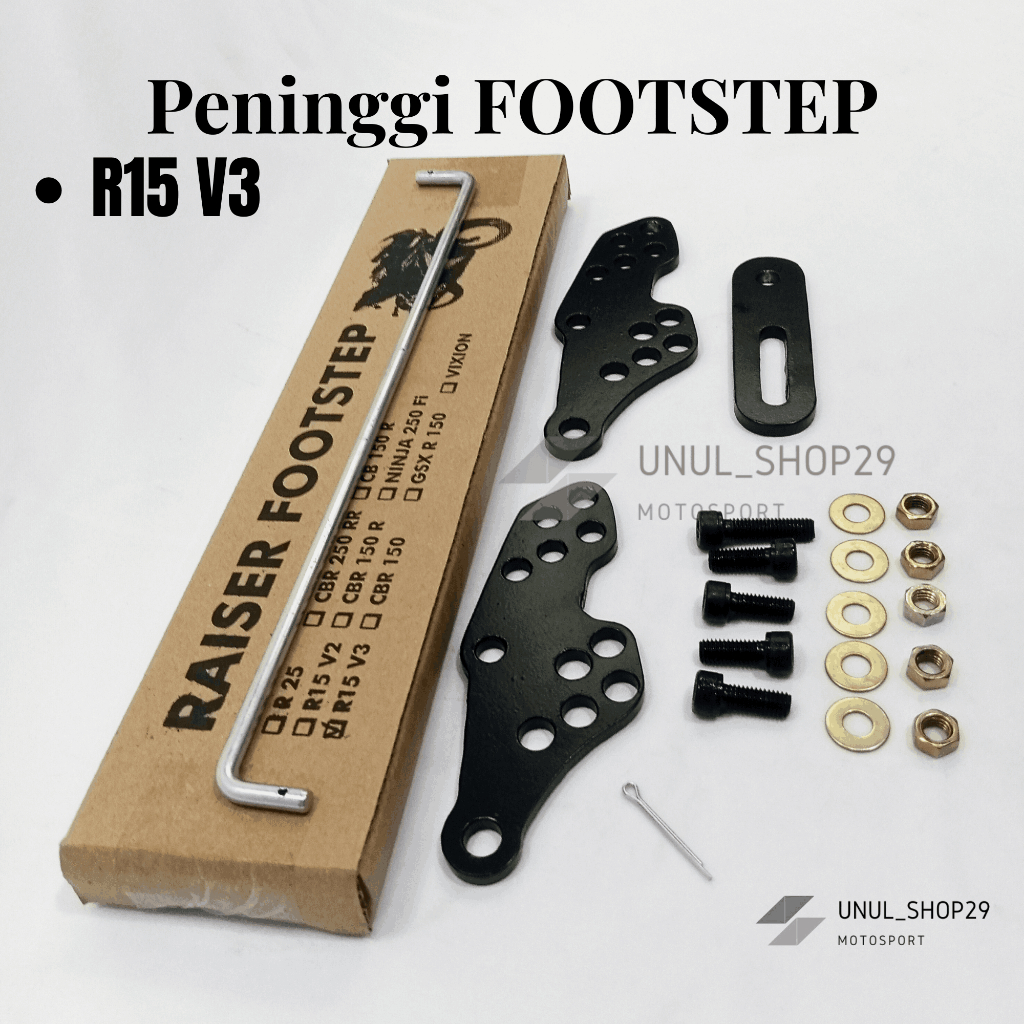 Jual Raiser Peninggi Footstep R15 V3 |BREKET PENINGGI FOOTSTEP YAMAHA R15 V3 VVA | Shopee Indonesia