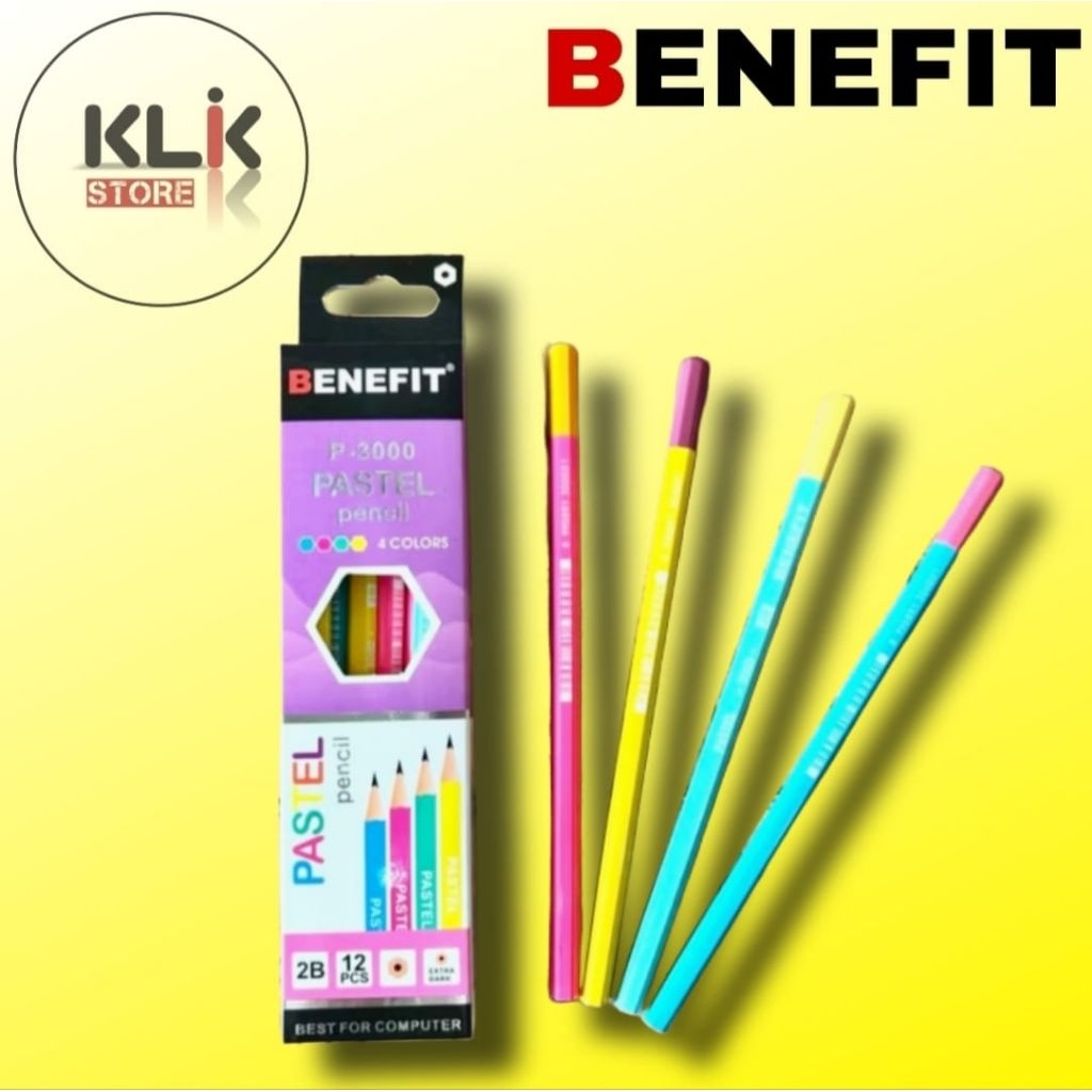 Jual (Ecer / 1pcs) Pensil 2B Benefit Pastel P-3000 | Shopee Indonesia