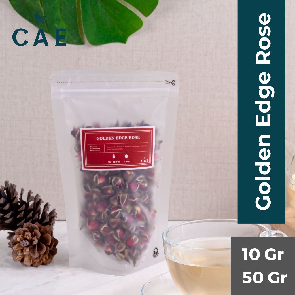 Jual Golden Edge Rose Flower Tea Tisane Bunga Mawar Emas Rosebud Herbal ...