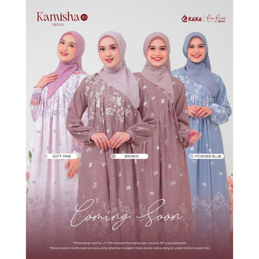 Jual KEKE KAMISHA 10 GAMIS BAHAN ARMANI CREPE | Shopee Indonesia