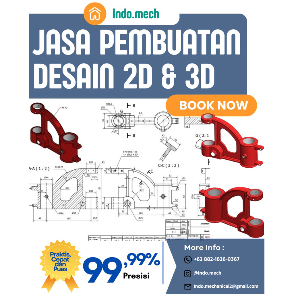 Jual JASA PEMBUATAN DESAIN 2D DAN 3D SOLIDWORK CAD (JASA FULL DESAIN PROSES) -Komponen Mesin ...