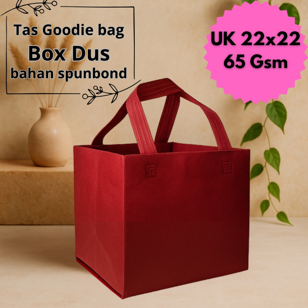 Jual Tas goodie bag Box Dus | Bahan spunbond (1 Lusin isi 12 PCS) Ukuran (22x22) | Tas Kotak ...