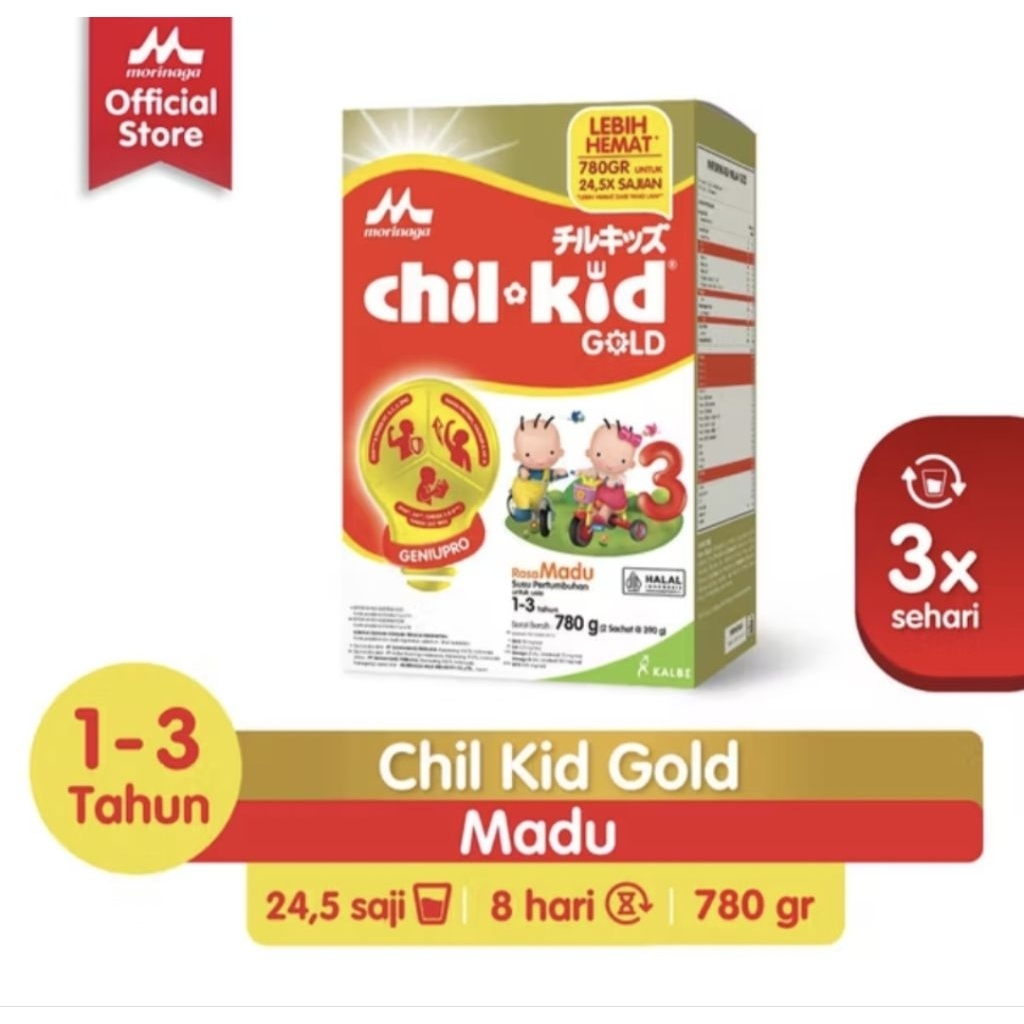 Jual MORINAGA CHIL KID GOLD MADU/VANILA 780GR SUSU FORMULA PERTUMBUHAN ...