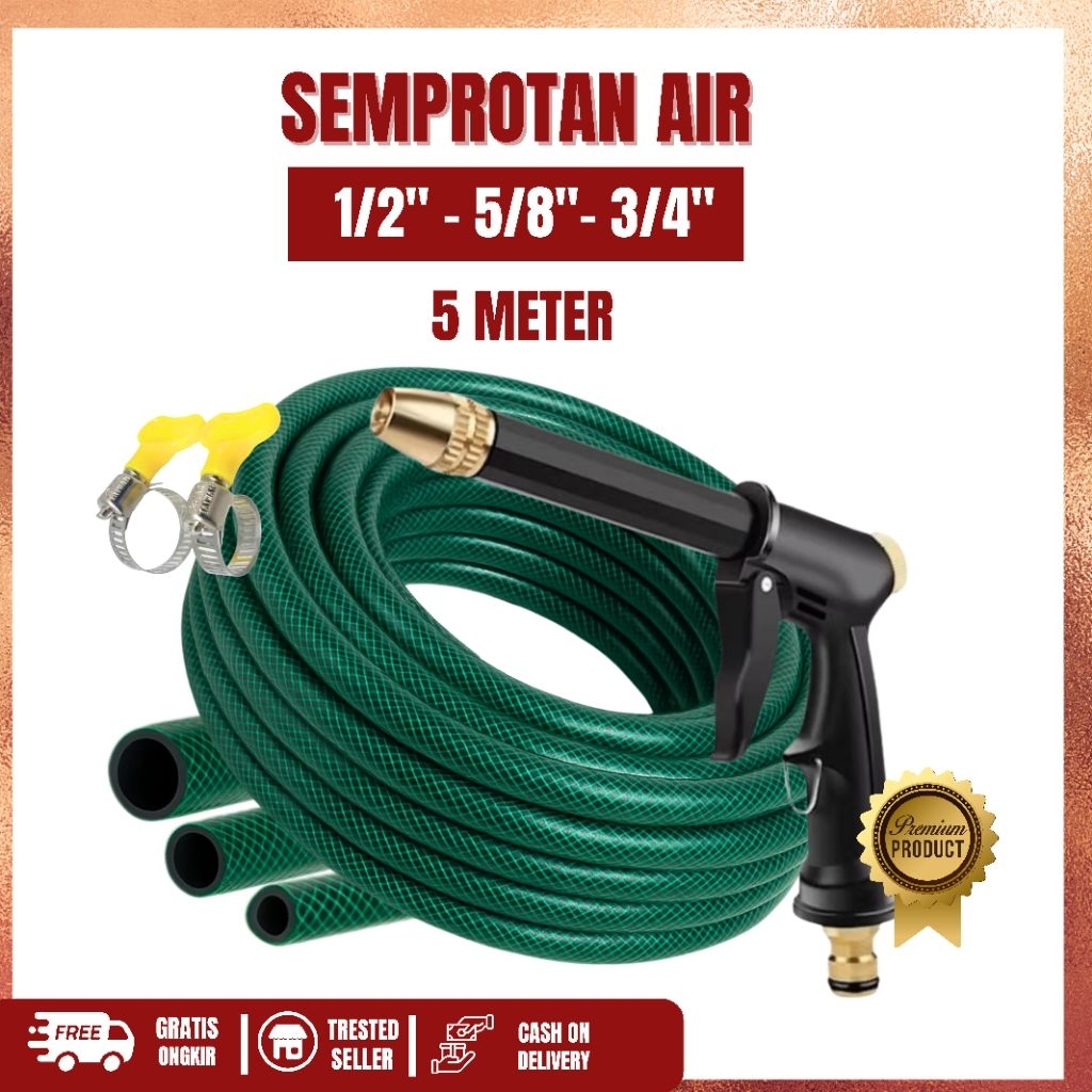 Jual PAKET SELANG AIR JET SPRAY ANTI LUMUT 5 M KEPALA SEMPROTAN / COCOK ...