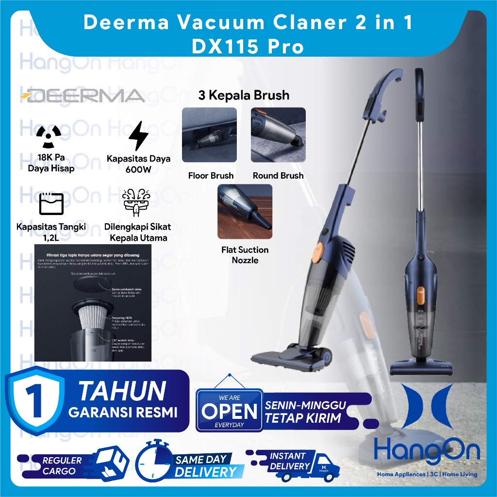 Jual Deerma DX115 Pro Portable Handled Vacuum Cleaner 2 in 1 Silent ...