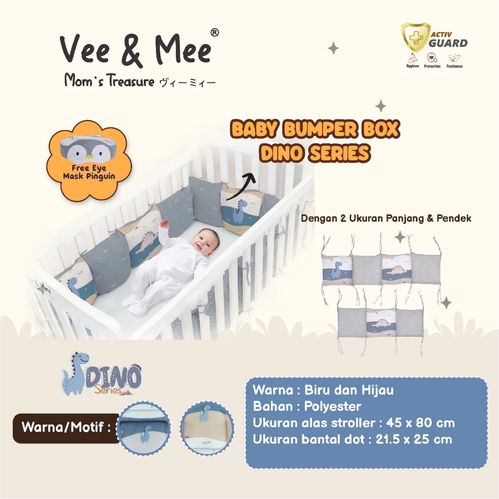 Jual MARS Baby Bumper Bed/Box / Pelindung Sudut Kasur Dino Series Vee And Mee | Shopee Indonesia