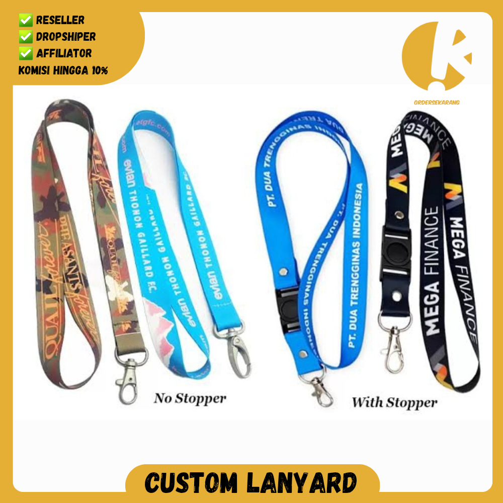 Jual ORDERSEKARANG Cetak Tali ID Card Custom / Tali Lanyard ID Card 2 ...