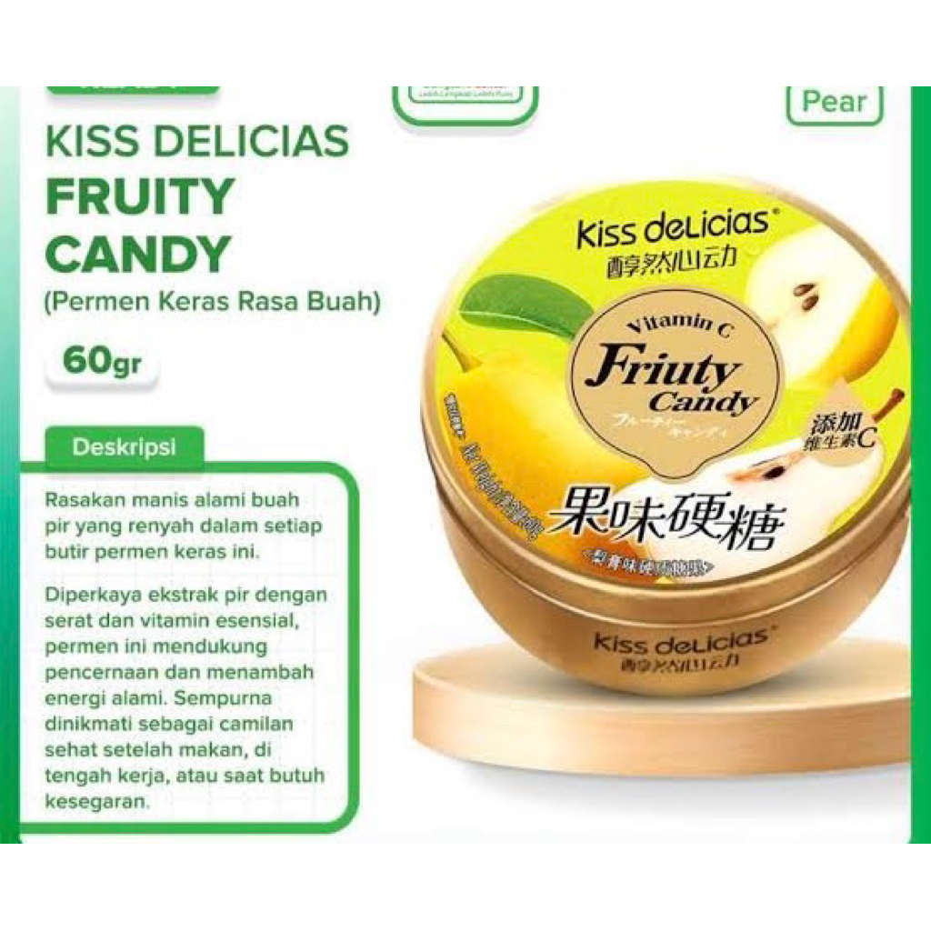 Jual Kiss delicious candy pear permen rasa buah 60gr | Shopee Indonesia