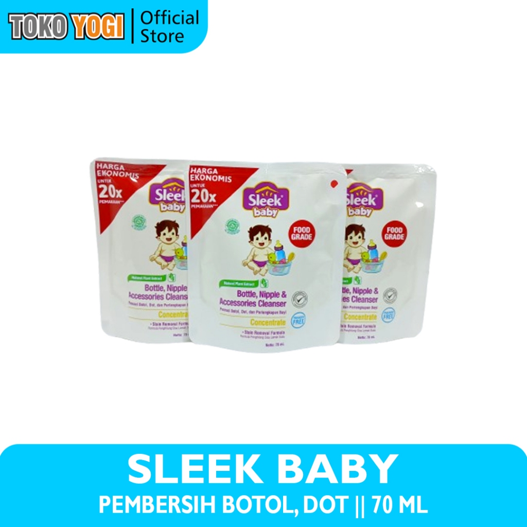 Jual SLEEK BOTTLE NIPPLE CLEANSER 70 ML REFILL || SABUN CUCI BOTOL DOT ...