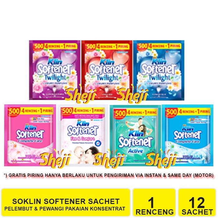 Jual 1 RENCENG ISI 12 SACHET SOKLIN SOFTENER PEWANGI PAKAIAN SEKALI ...