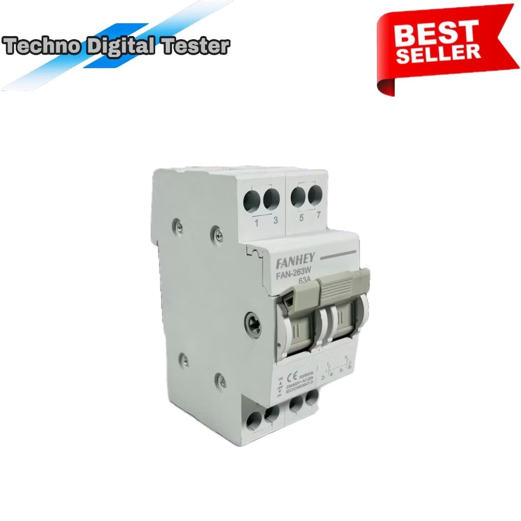 Jual MCB Listrik Saklar Circuit Breaker 2P Transfer MTS Dual Power ...