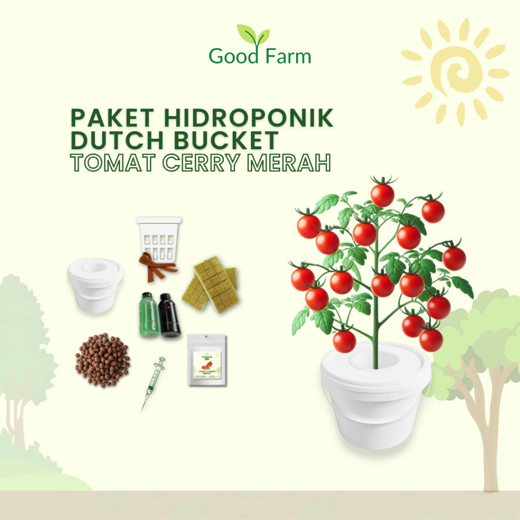 Jual Goodfarm - Paket Hidroponik Lengkap Dutch Bucket Tomat Cerry Merah | Shopee Indonesia
